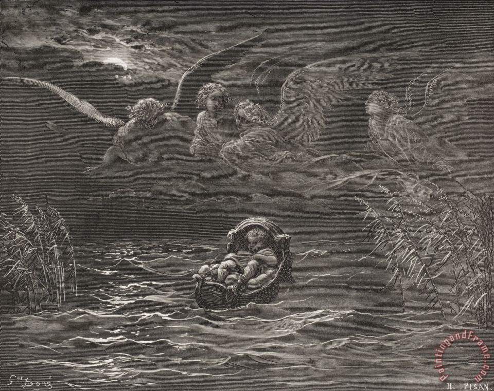 Gustave Dore The Child Moses On The Nile painting - The Child Moses On ...