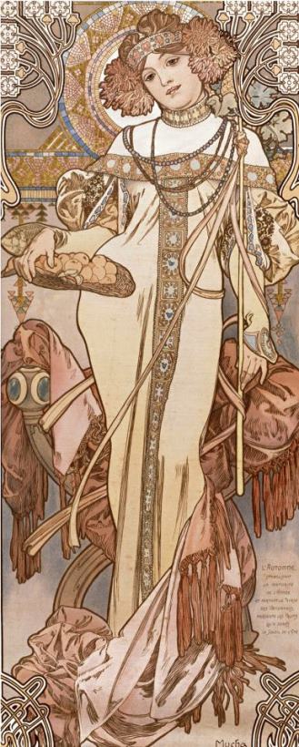 Alphonse Marie Mucha Autumn painting - Autumn print for sale