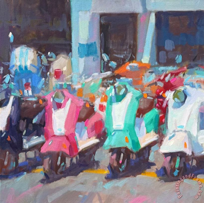 Craig Mooney Scooter Party painting - Scooter Party print for sale