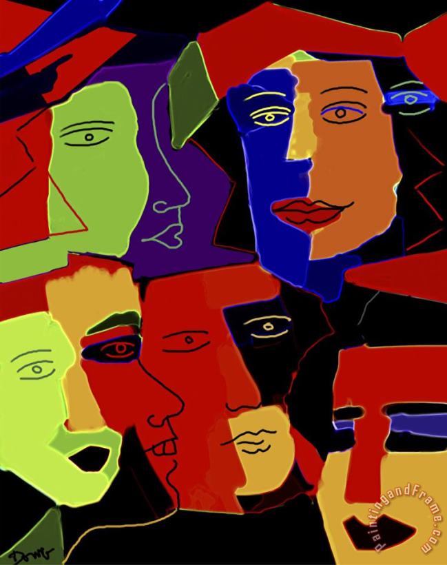 Diana Ong Paperheads painting - Paperheads print for sale