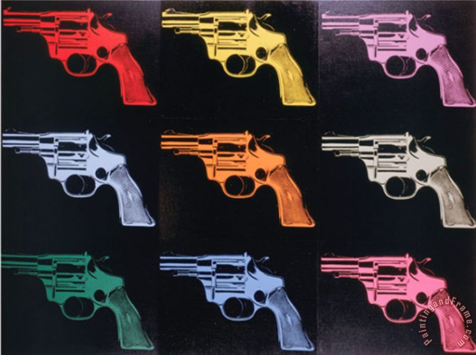 Andy Warhol Gun C 1982 painting - Gun C 1982 print for sale