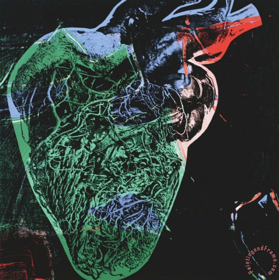 Andy Warhol Human Heart C 1979 Green painting - Human Heart C 1979 ...