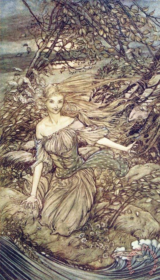Arthur Rackham Undine painting - Undine print for sale