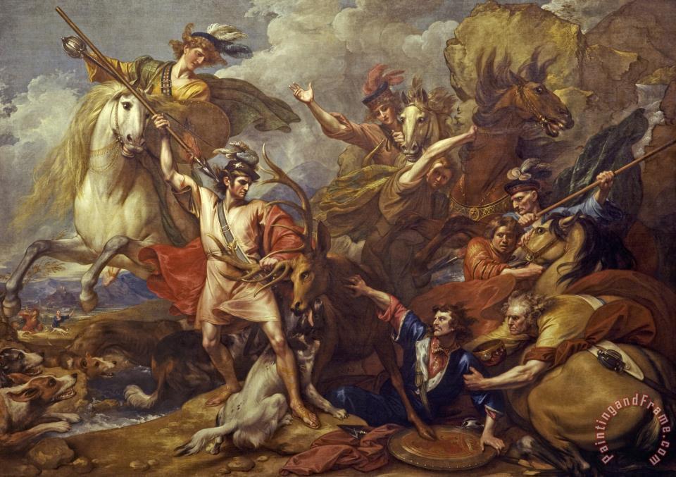 Benjamin West Alexander III of Scotland Rescued From The Fury of a Stag ...