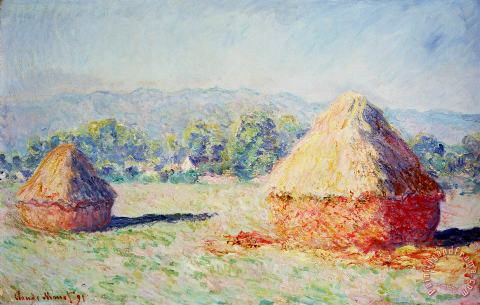 Claude Monet Haystacks in the Sun painting - Haystacks in the Sun print ...