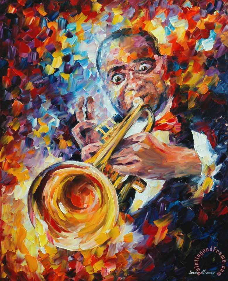 Leonid Afremov Louis Armstrong painting - Louis Armstrong print for sale