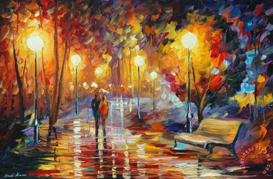 Leonid Afremov Rains's Rustle painting - Rains's Rustle print for sale