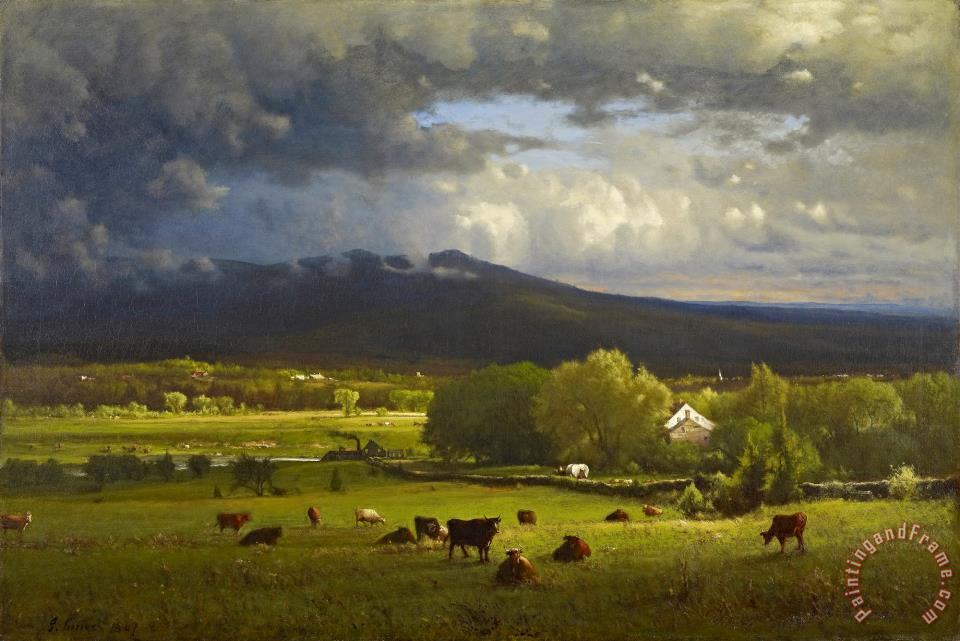 George Inness Sunset on The River painting - Sunset on The River print ...