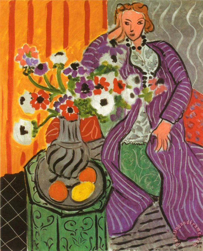Henri Matisse Purple Robe And Anemones 1937 painting - Purple Robe And ...