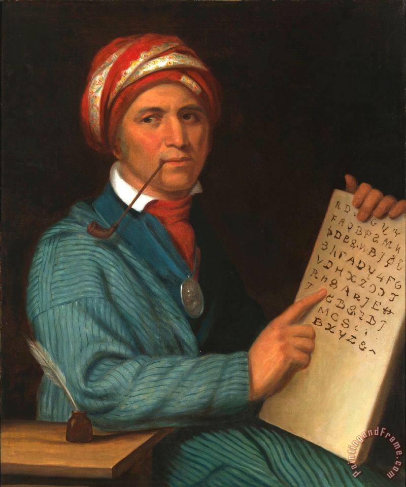 Henry Inman Sequoyah painting - Sequoyah print for sale