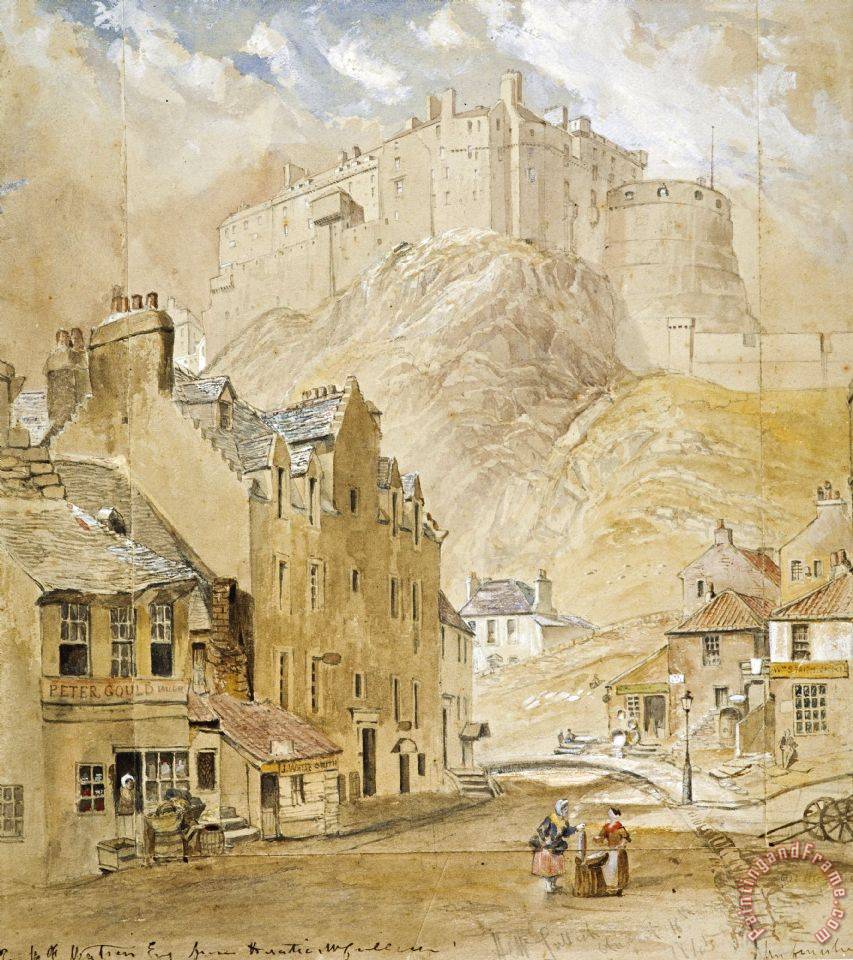 Horatio McCulloch Edinburgh Castle From The Foot of The Vennel, 1845 ...