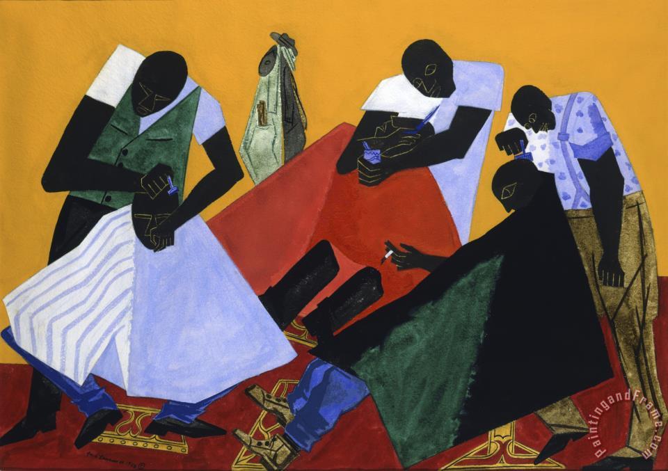 Jacob Lawrence Barber Shop painting - Barber Shop print for sale