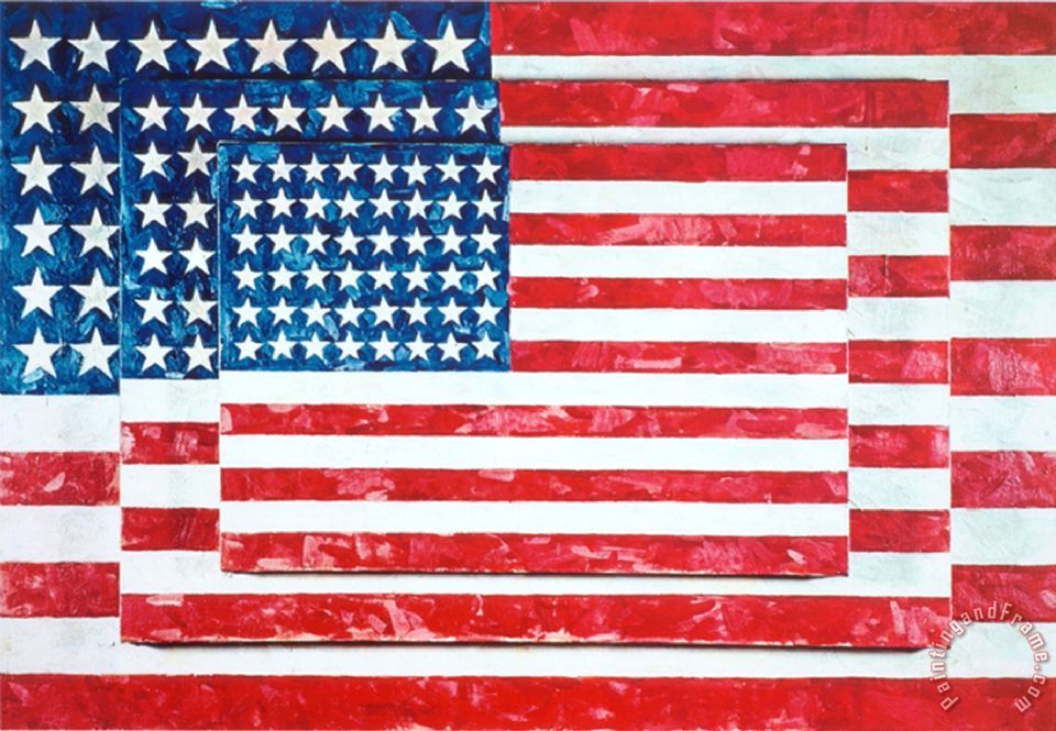 jasper johns Three Flags 1958 painting - Three Flags 1958 print for sale