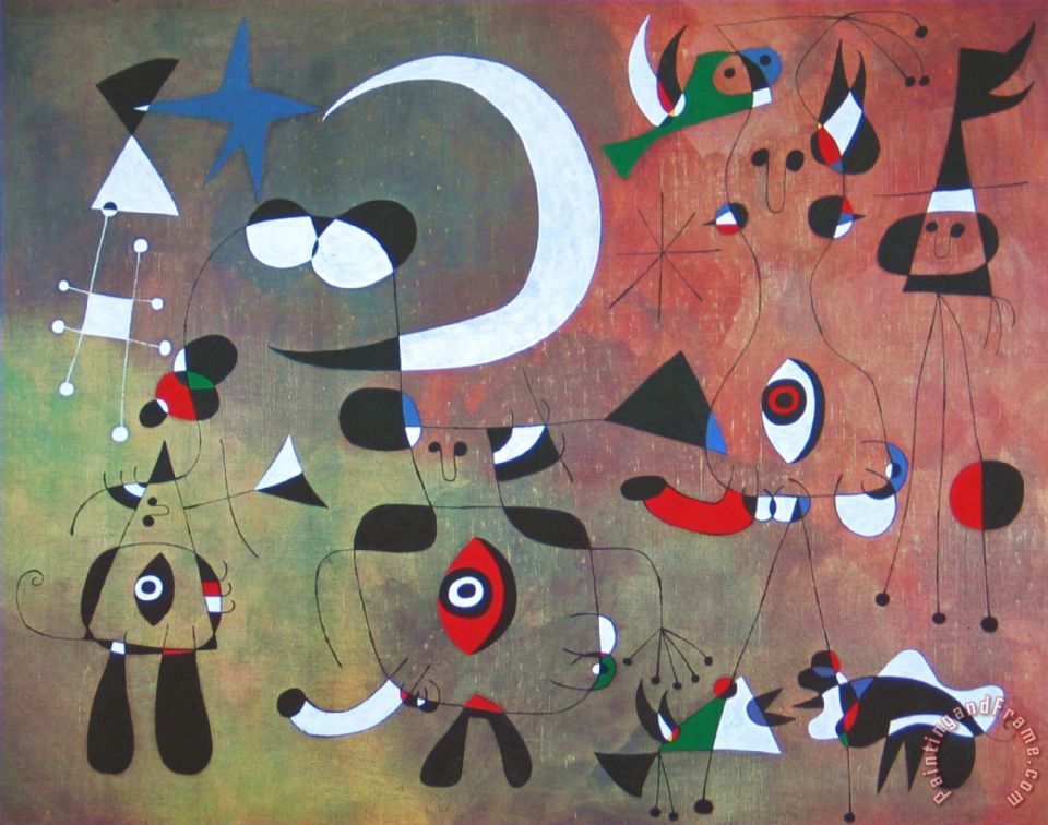 Joan Miro People in The Night 1949 painting - People in The Night 1949 ...