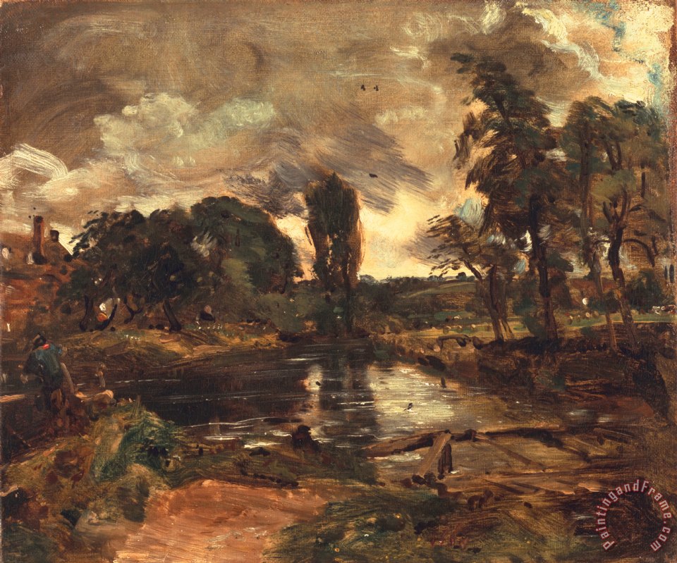 John Constable Flatford Mill from the Lock painting - Flatford Mill ...