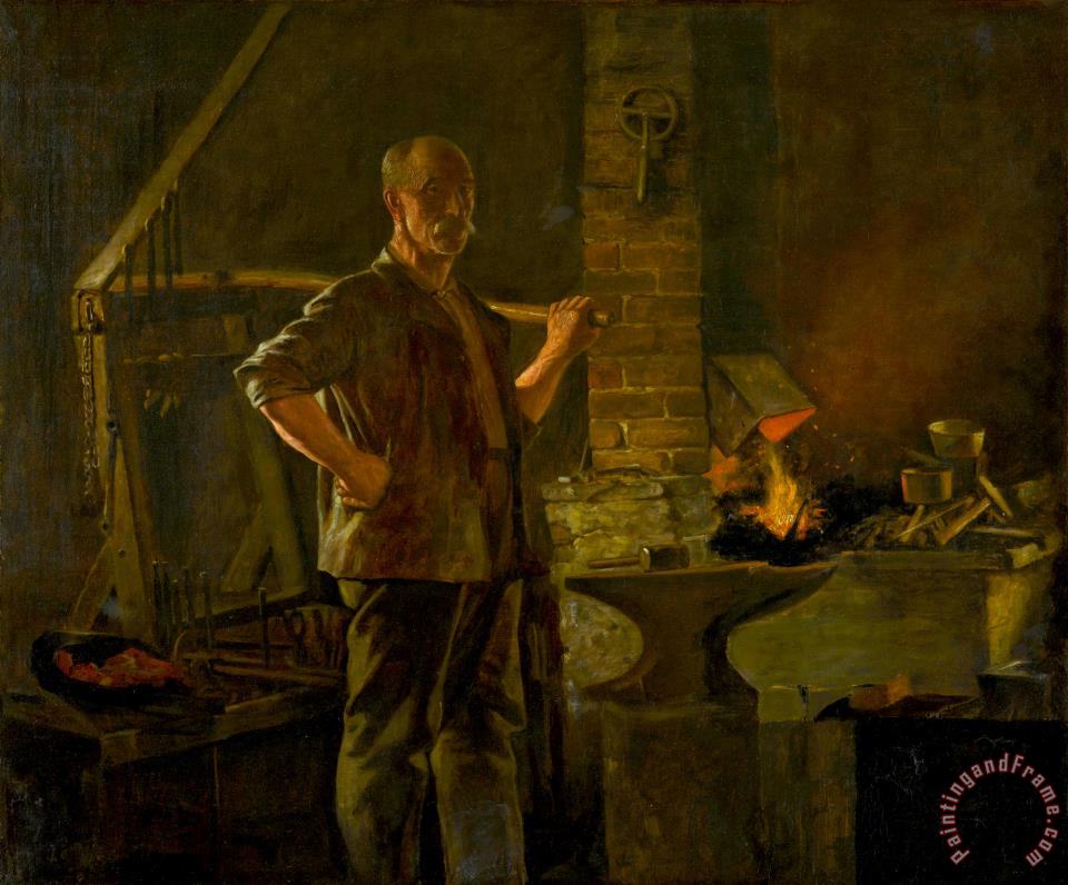 John George Brown The Village Blacksmith painting - The Village ...