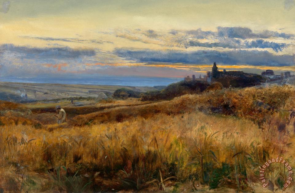 John William Inchbold Cornfield at Sunset painting - Cornfield at ...