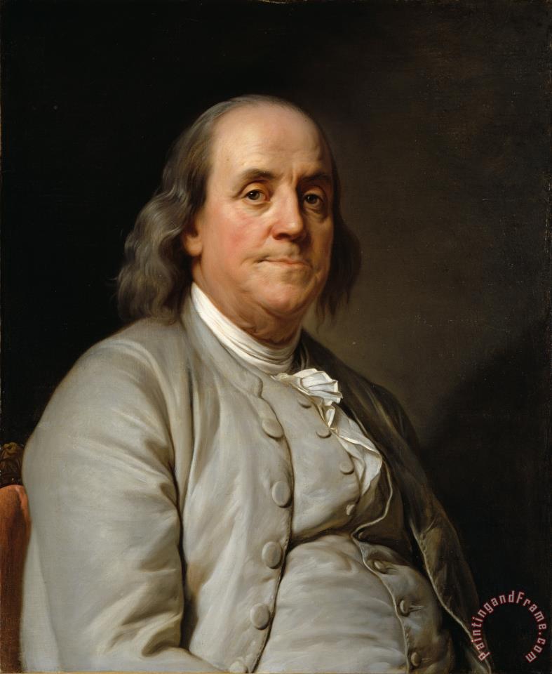 Joseph Siffred Duplessis Benjamin Franklin painting - Benjamin Franklin ...