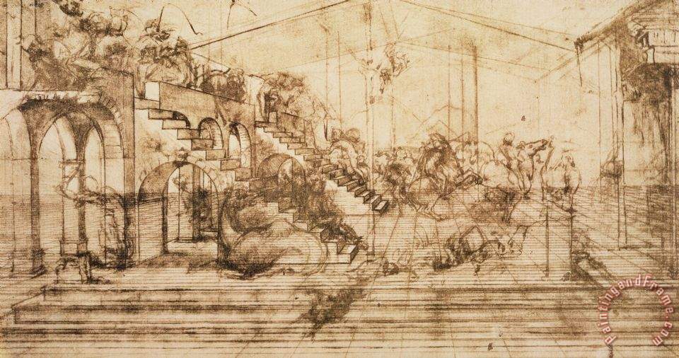 Leonardo da Vinci Perspective Study For The Background Of The Adoration ...