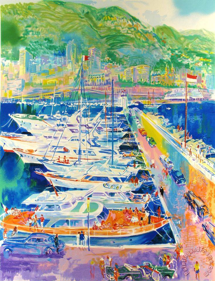 Leroy Neiman Harbor at Monaco painting - Harbor at Monaco print for sale