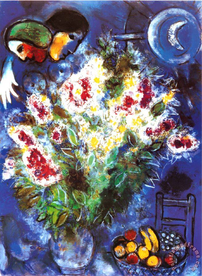 Marc Chagall Still Life with Flowers painting - Still Life with Flowers ...