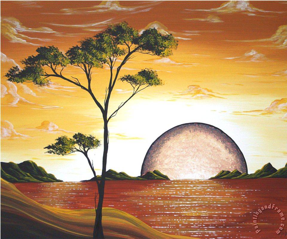 Megan Aroon Duncanson Rising Moon painting - Rising Moon print for sale