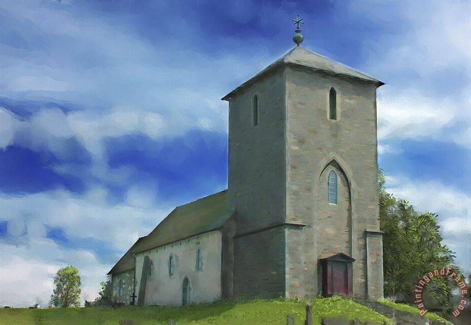 Michael Greenaway Viking Church St Olavs painting - Viking Church St ...
