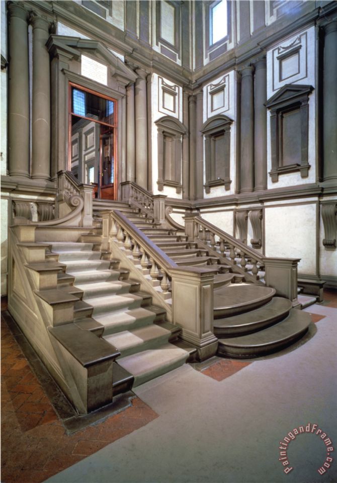 Michelangelo Buonarroti Staircase in The Entrance Hall of The ...