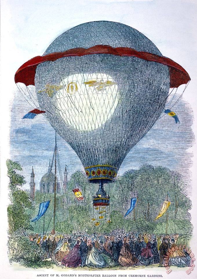 Others Montgolfier Balloon painting - Montgolfier Balloon print for sale