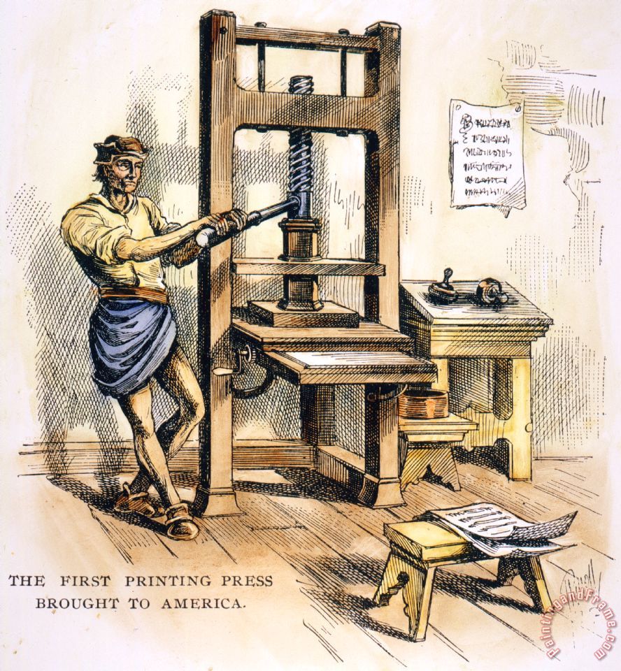 Others Printing Press, 1639 painting - Printing Press, 1639 print for sale