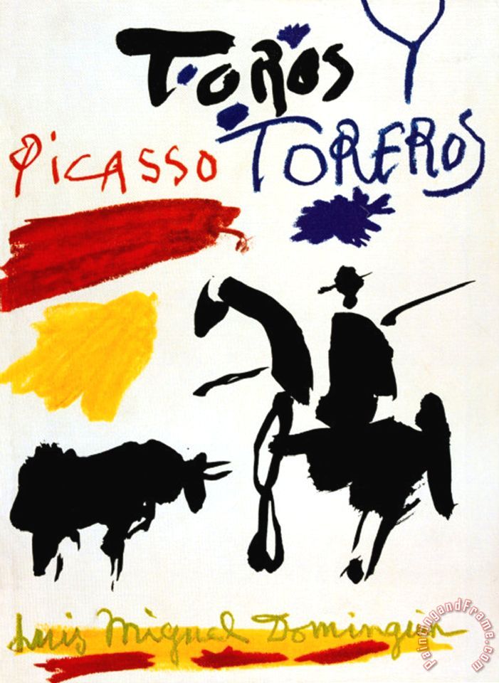 Pablo Picasso Bull with Bullfighter painting - Bull with Bullfighter ...
