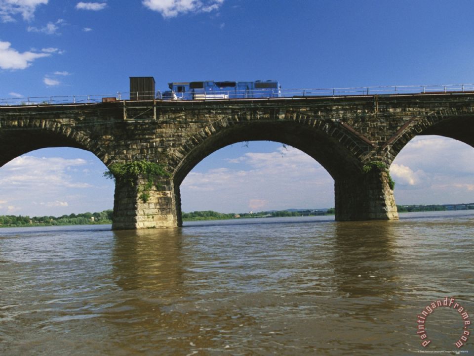 Raymond Gehman A Train Crosses The Rockville Bridge C 1902 The Longest ...